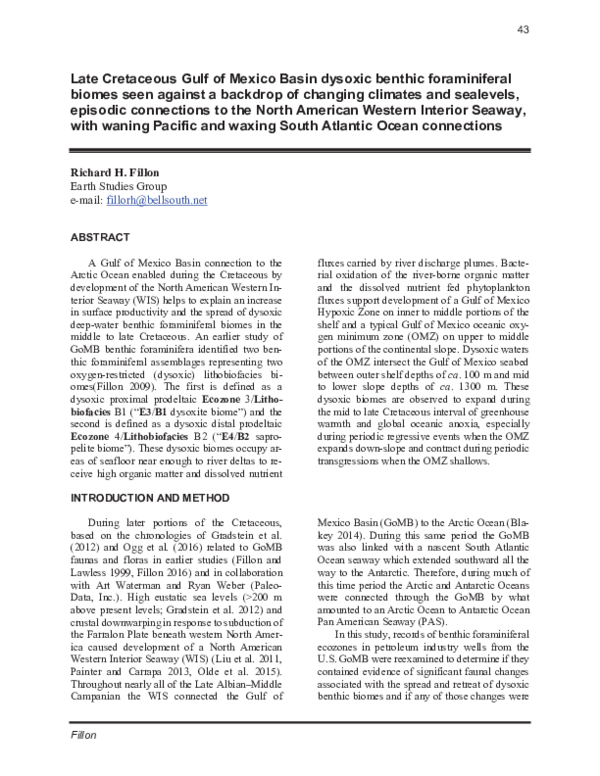 (PDF) Late Cretaceous Gulf of Mexico Basin dysoxic benthic ...