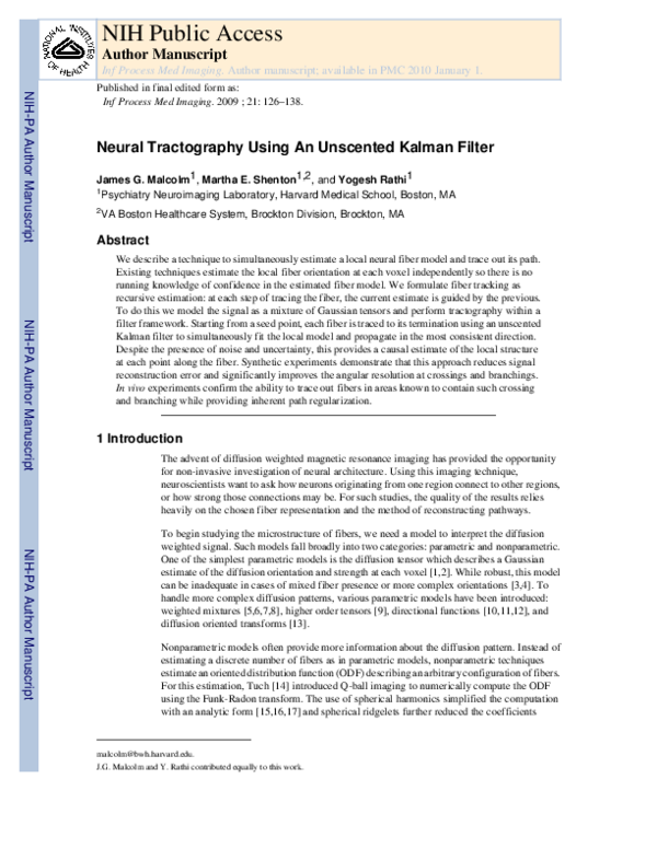 (PDF) Neural Tractography Using an Unscented Kalman Filter
