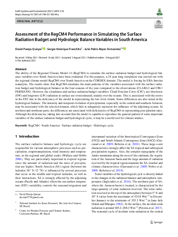 (PDF) Assessment of the RegCM4 Performance in Simulating the Surface Radiation Budget and ...