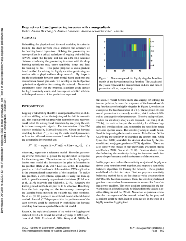 (PDF) Deep network based geosteering inversion with cross-gradients