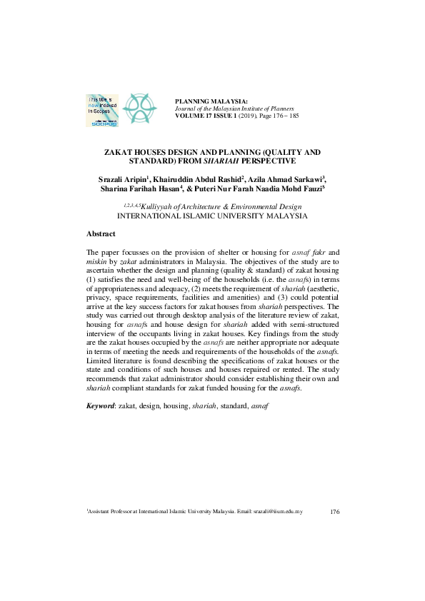 (PDF) Zakat Houses Design and Planning (Quality and Standard) from ...