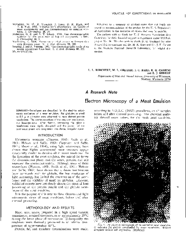 (PDF) Electron Microscopy of a Meat Emulsion | Marion Greaser ...