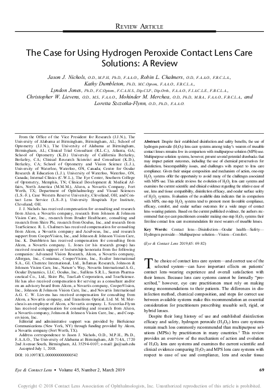 (PDF) The Case for Using Hydrogen Peroxide Contact Lens Care Solutions ...