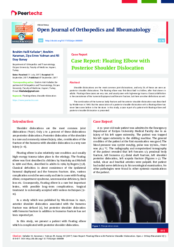 (PDF) Case Report: Floating Elbow with Posterior Shoulder Dislocation
