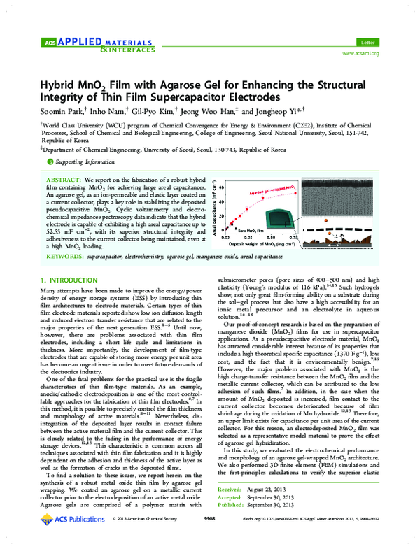 (PDF) Robust MnO2-Agarose Films for Supercapacitors