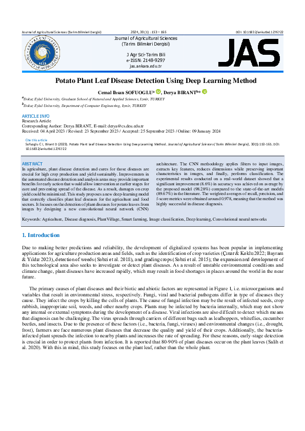 (PDF) Potato Plant Leaf Disease Detection Using Deep Learning Method