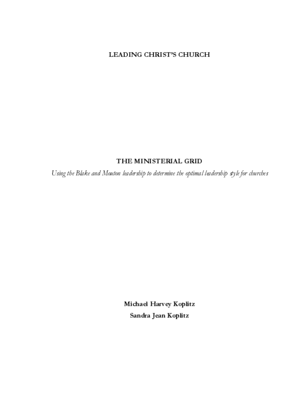 (PDF) The Ministerial Grid