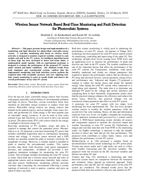 (PDF) Wireless Sensor Network Based Real-Time Monitoring and Fault Detection for Photovoltaic ...