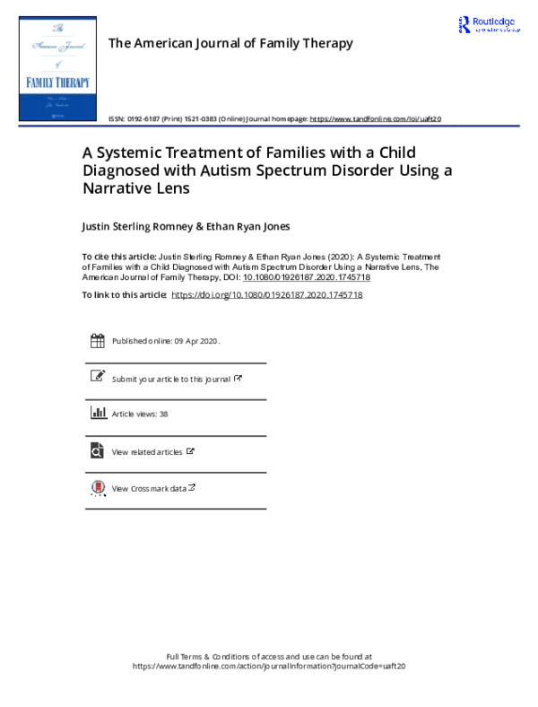 (PDF) A Systemic Treatment of Families with a Child Diagnosed with ...