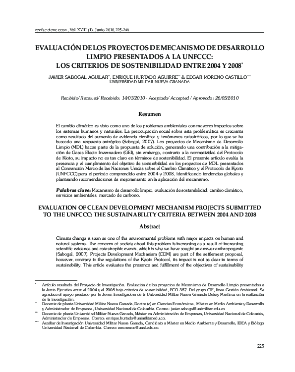 (PDF) Evaluation of Clean Development Mechanism Projects Suitted to the ...