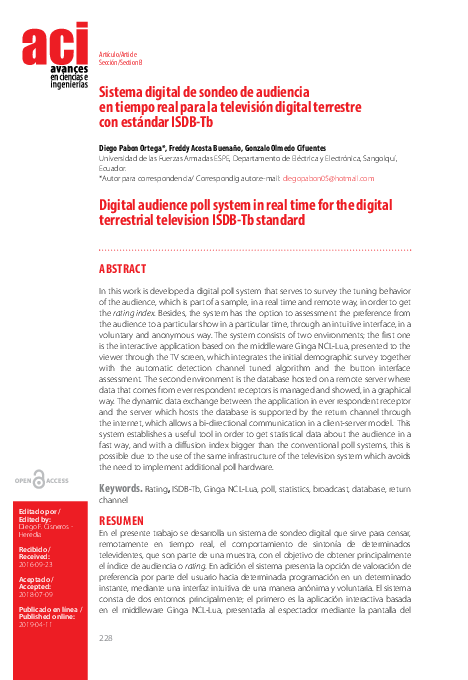 (PDF) Sistema digital de sondeo de audiencia en tiempo real para la televisión digital terrestre ...