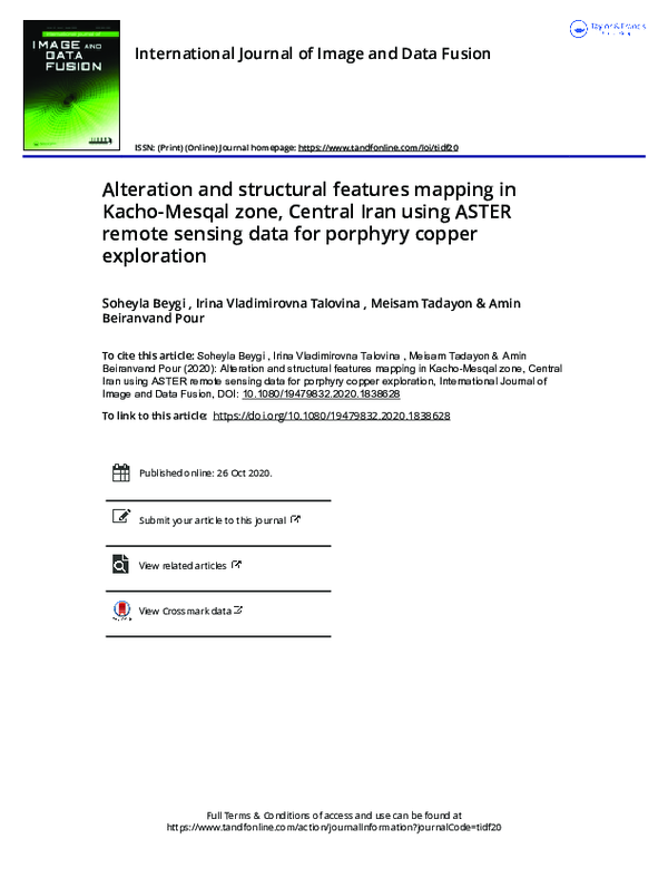 (PDF) Alteration and structural features mapping in Kacho-Mesqal zone, Central Iran using ASTER ...