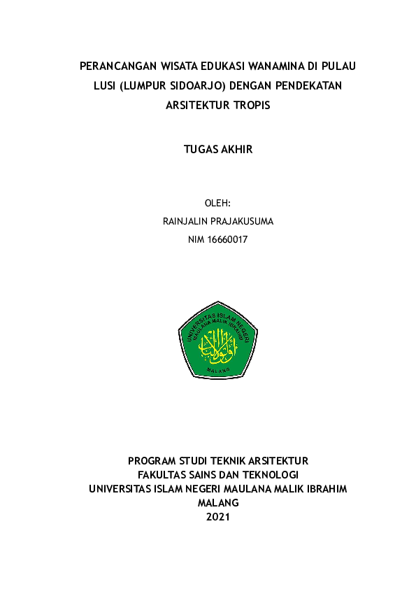 (PDF) Perancangan Wisata Edukasi Wanamina di Pulau Lusi (Lumpur ...