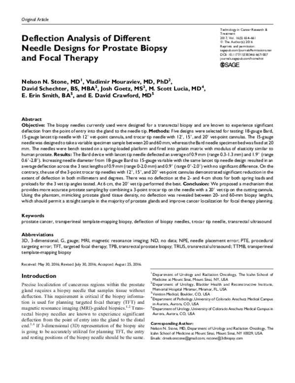 (PDF) Deflection Analysis of Different Needle Designs for Prostate ...