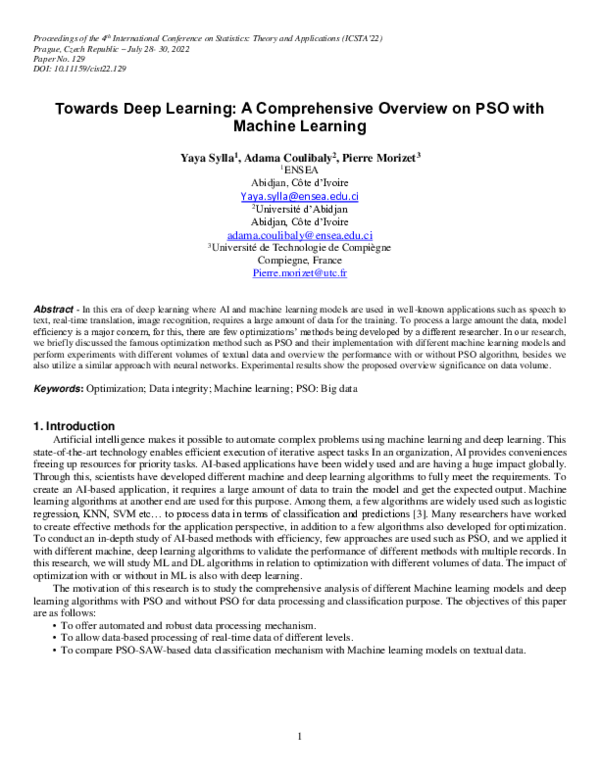 (PDF) Towards Deep Learning: A Comprehensive Overview on PSO with ...