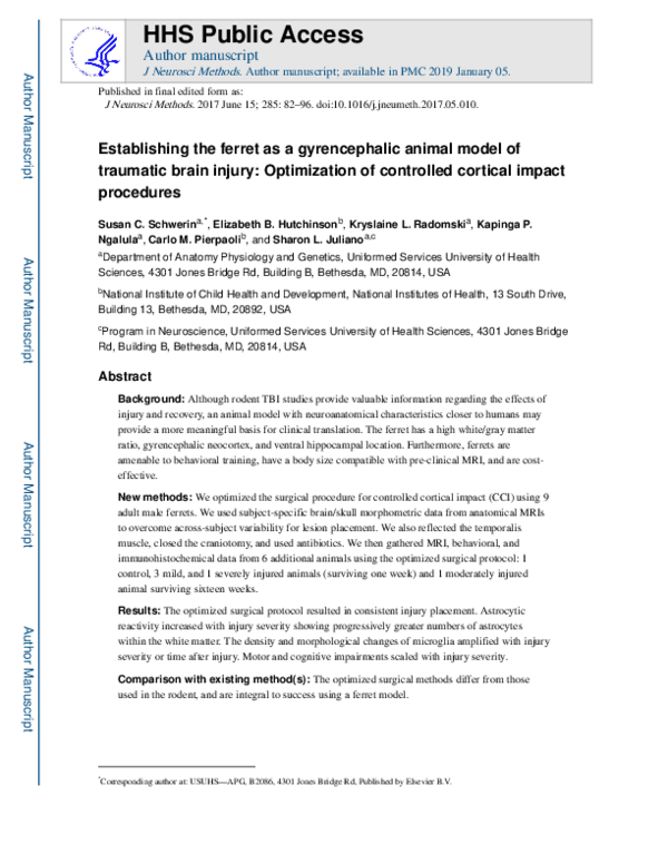 (PDF) Establishing the ferret as a gyrencephalic animal model of ...