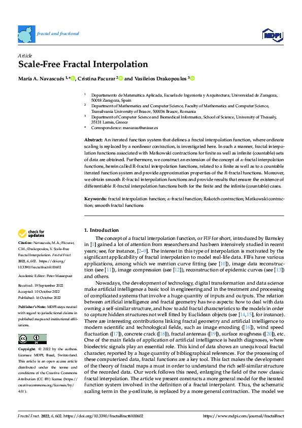 (PDF) Scale-Free Fractal Interpolation