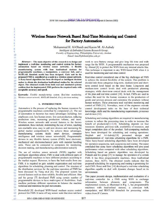 (PDF) Wireless Sensor Network Based Real-Time Monitoring and Control ...