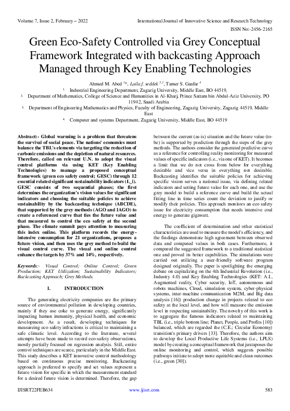 (PDF) Green Eco-Safety Controlled via Grey Conceptual Framework ...