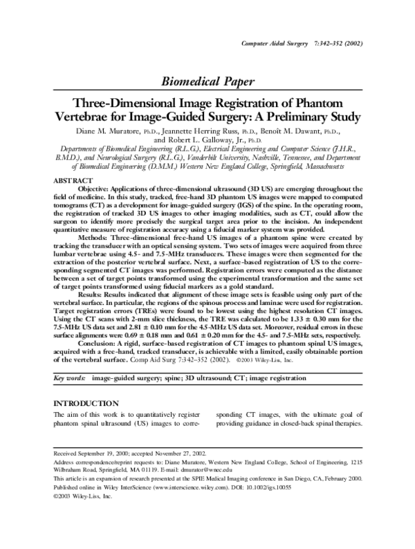 (PDF) Biomedical Paper Three-Dimensional Image Registration of Phantom ...