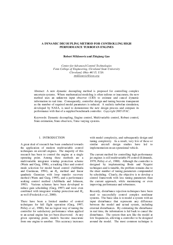 (PDF) A Dynamic Decoupling Method for Controlling High Performance ...