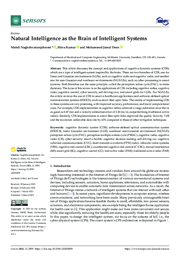 (PDF) Natural Intelligence as the Brain of Intelligent Systems