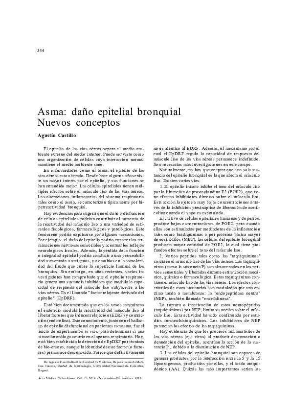(PDF) Asma: daño epitelial bronquial. Nuevos conceptos
