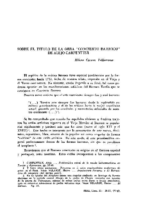 (PDF) Sobre el título de la obra "Concierto Barroco" de Alejo Carpentier