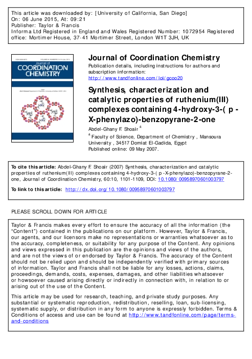 (PDF) Synthesis, characterization, and catalytic properties of ...