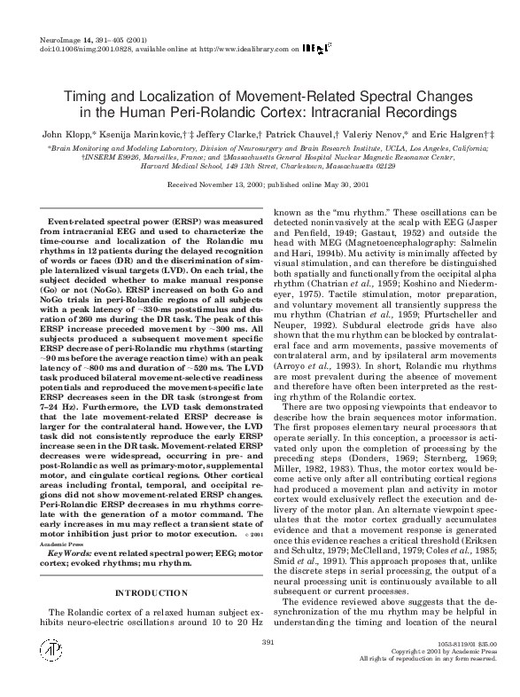 (PDF) Timing and Localization of Movement-Related Spectral Changes in ...