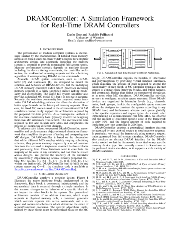 (PDF) DRAMController : A Simulation Framework for Real-Time DRAM Controllers