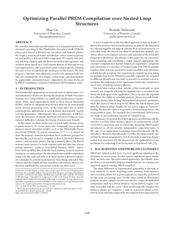 (PDF) Optimizing parallel PREM compilation over nested loop structures
