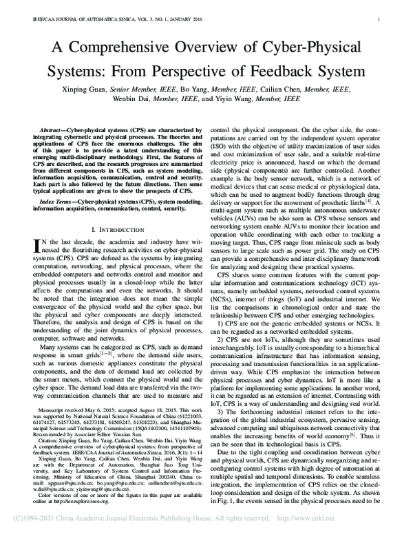 (PDF) A Comprehensive Overview of Cyber-Physical Systems: From ...