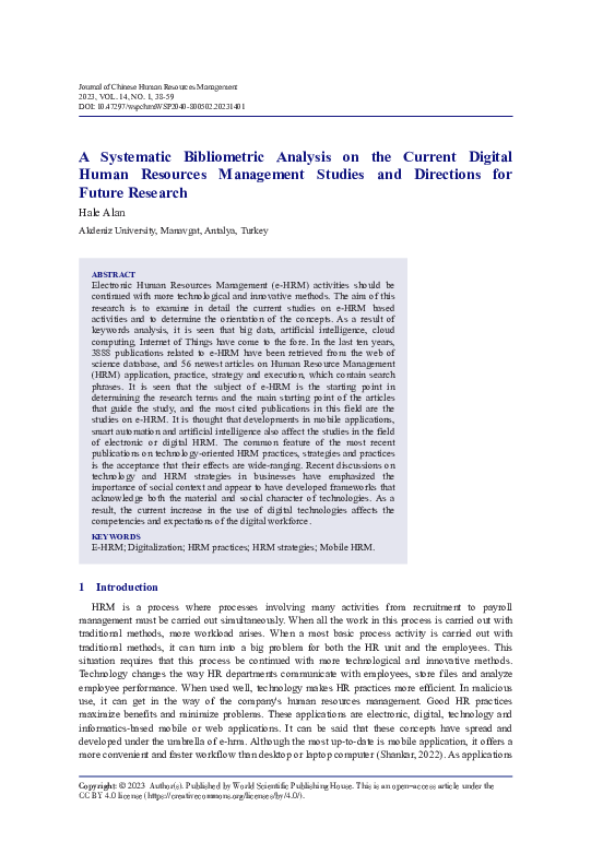 (PDF) A Systematic Bibliometric Analysis on the Current Digital Human ...