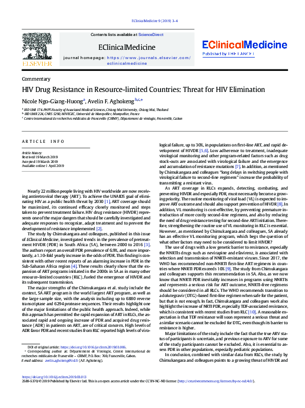 (PDF) HIV Drug Resistance in Resource-limited Countries: Threat for HIV ...