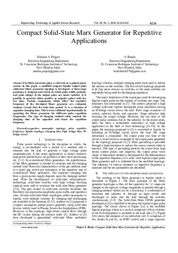 (PDF) Compact Solid-State Marx Generator for Repetitive Applications