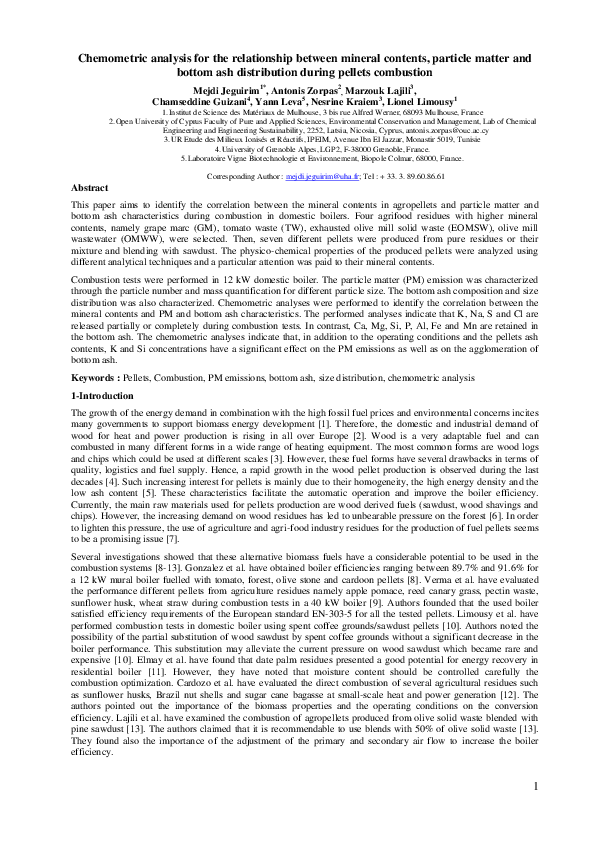 (PDF) Chemometric analysis for the relationship between mineral contents , particle matter and ...