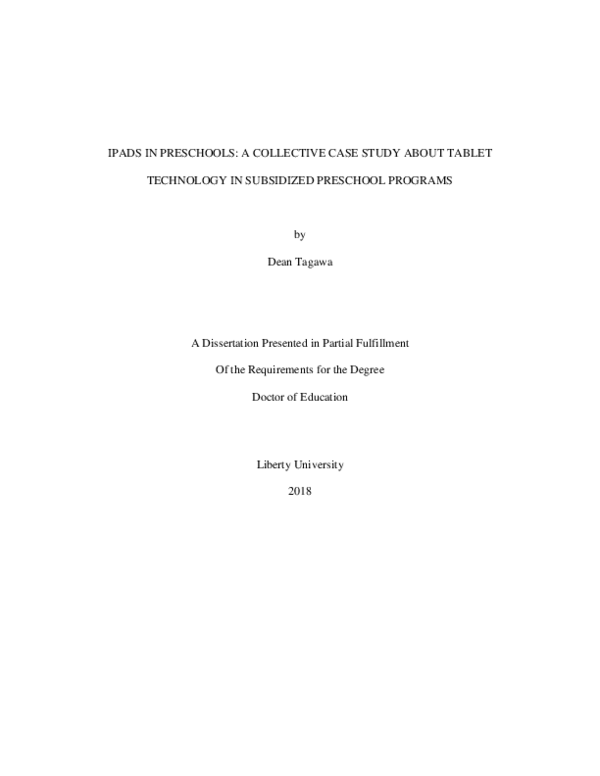 (PDF) iPads in Preschools: A Collective Case Study about Tablet ...