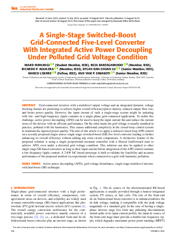 (PDF) A Single-Stage Switched-Boost Grid-Connected Five-Level Converter With Integrated Active ...