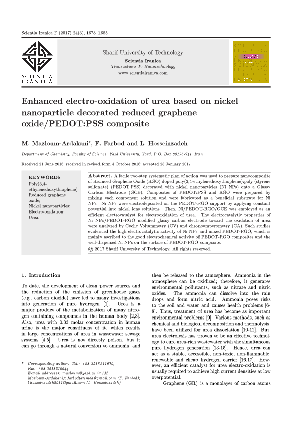 (PDF) Enhanced electro-oxidation of urea based on nickel nanoparticle ...