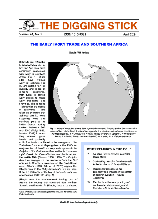 (PDF) The early ivory trade and southern Africa