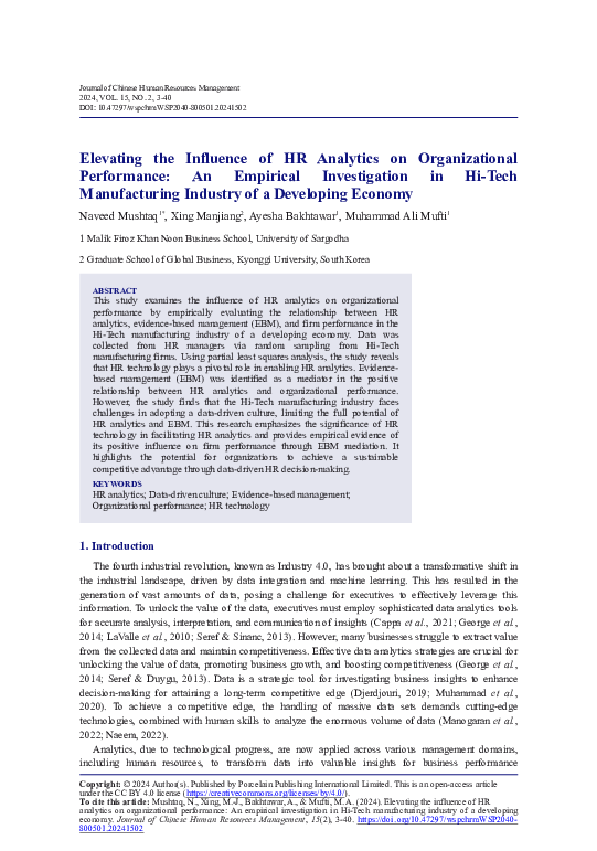(PDF) Elevating the Influence of HR Analytics on Organizational Performance: An Empirical ...