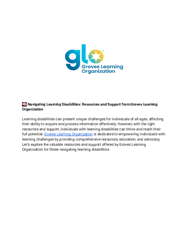 (PDF) 🧠 Navigating Learning Disabilities: Resources and Support from ...