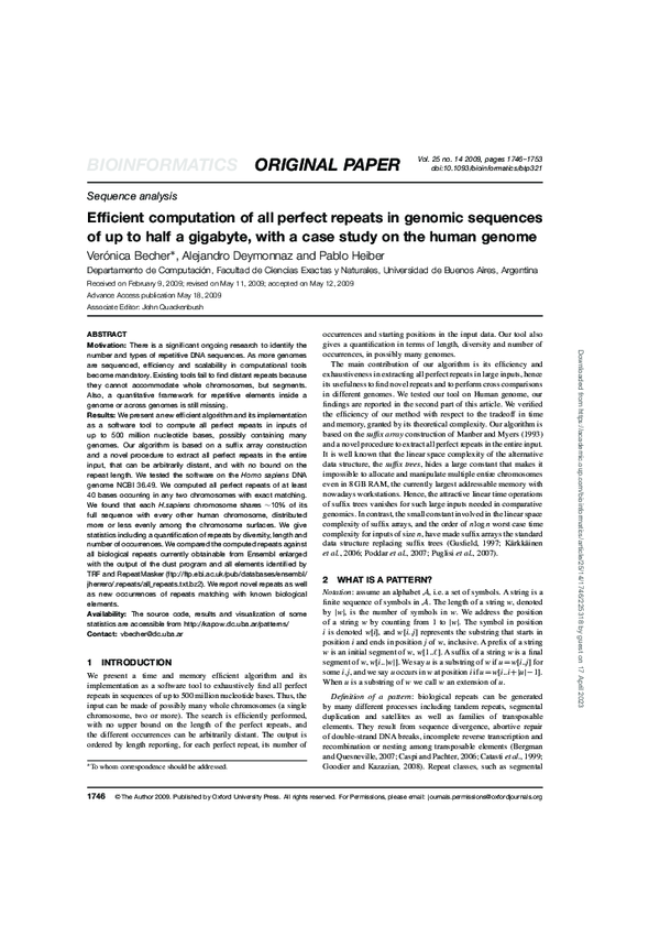 (PDF) Efficient computation of all perfect repeats in genomic sequences of up to half a gigabyte ...