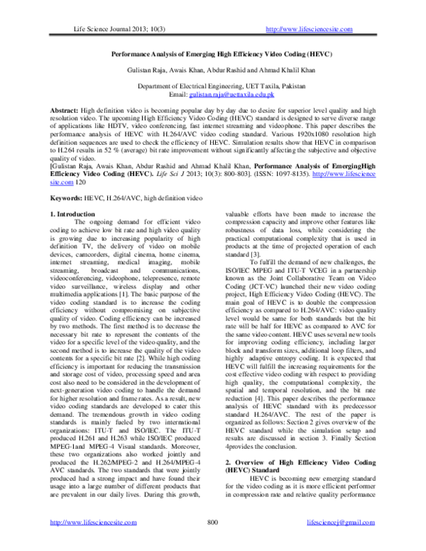 (PDF) The emerging High Efficiency Video Coding standard (HEVC)