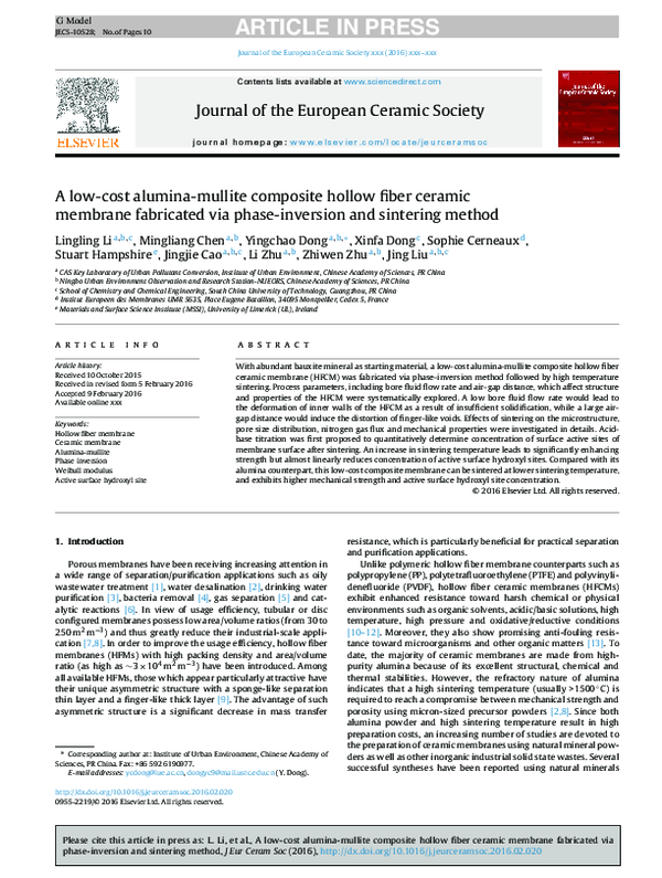 (PDF) A low-cost alumina-mullite composite hollow fiber ceramic ...