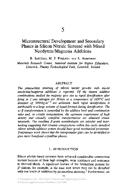 (PDF) Microstructural Development and Secondary Phases in Silicon ...