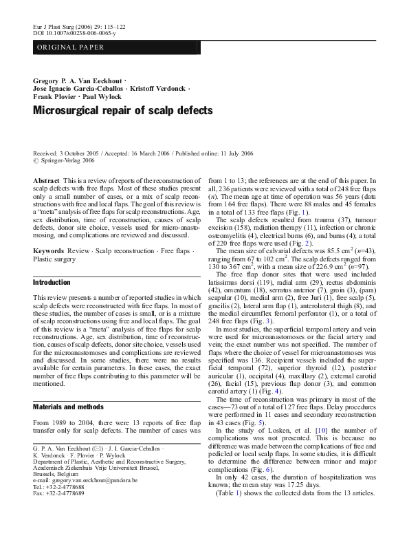 (PDF) Microsurgical repair of scalp defects