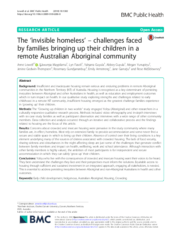 (PDF) The ‘invisible homeless’ – challenges faced by families bringing ...