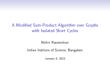 (PDF) A modified sum-product algorithm over graphs with isolated short cycles | Nithin ...